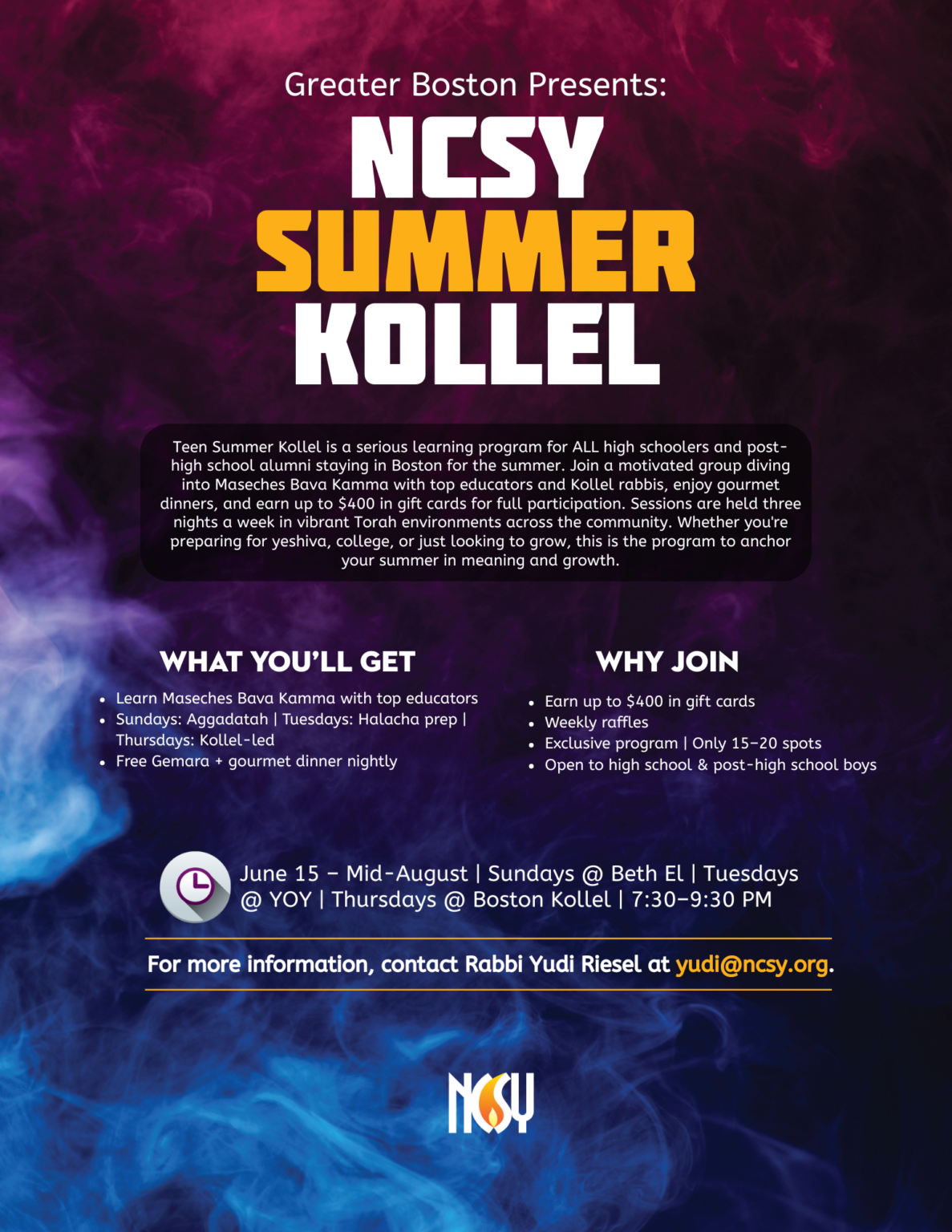 Summer Kollel 2025 - Boston NCSY